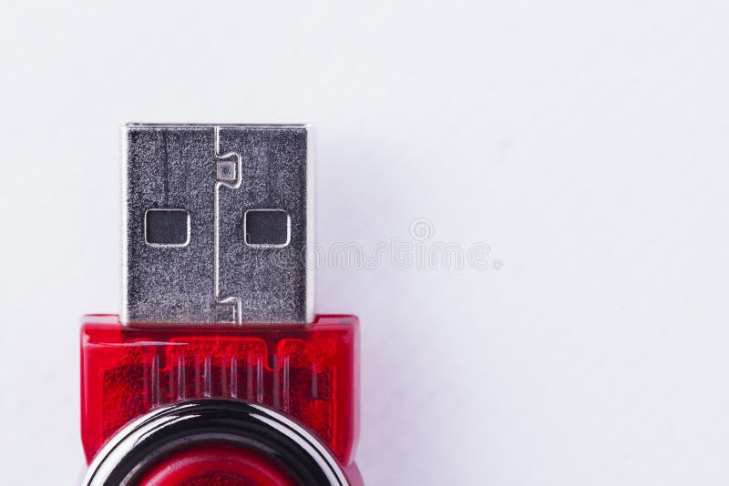 Red USB Stick Or Flash Drive On White Background Stock Photo - Image of ...