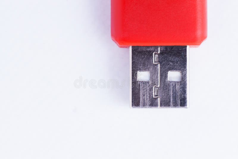 Red USB Flash Drive on White Background Stock Photo - Image of security ...