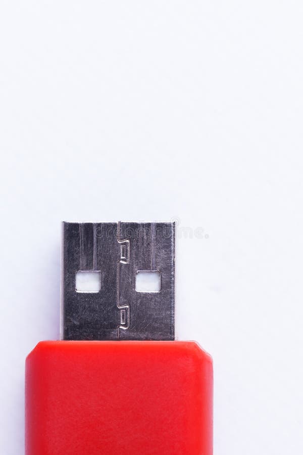 Red USB Flash Drive on White Background Stock Image - Image of ...