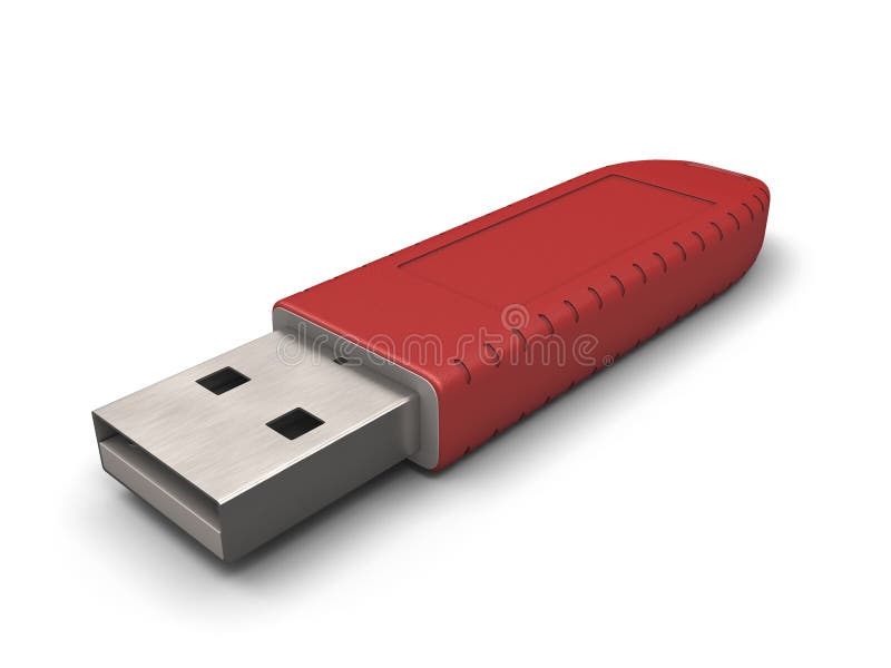 Red USB Flash Drive on White Stock Illustration - Illustration of ...