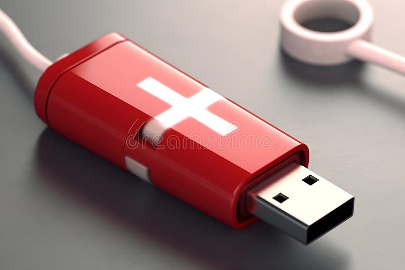Red USB flash drives stock illustration. Illustration of technology ...