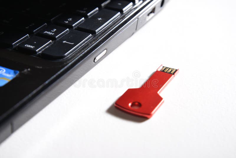 Red Usb Key on Black Keyboard Stock Image - Image of copy, flash: 79676083