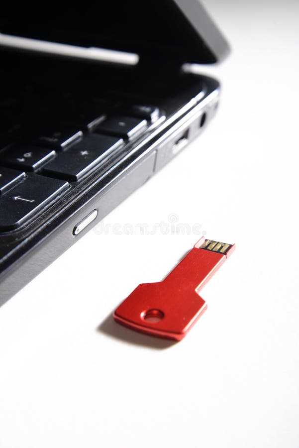 Red Usb Key on Black Keyboard Stock Image - Image of computer, copy ...