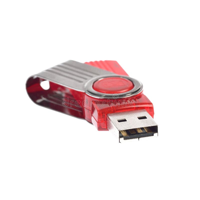Red USB Stick or Flash Drive Isolated on White Background Stock Photo ...