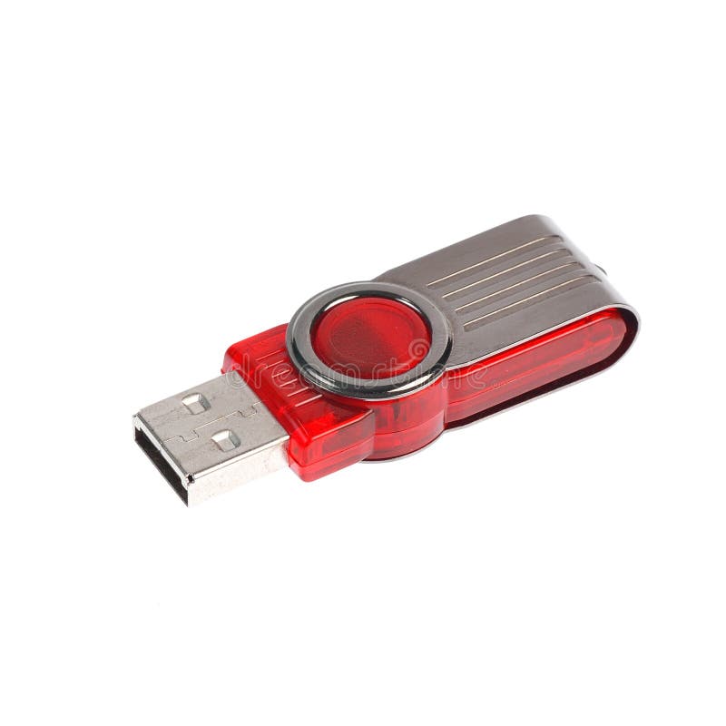Red USB Stick or Flash Drive on White Background Stock Image - Image of ...