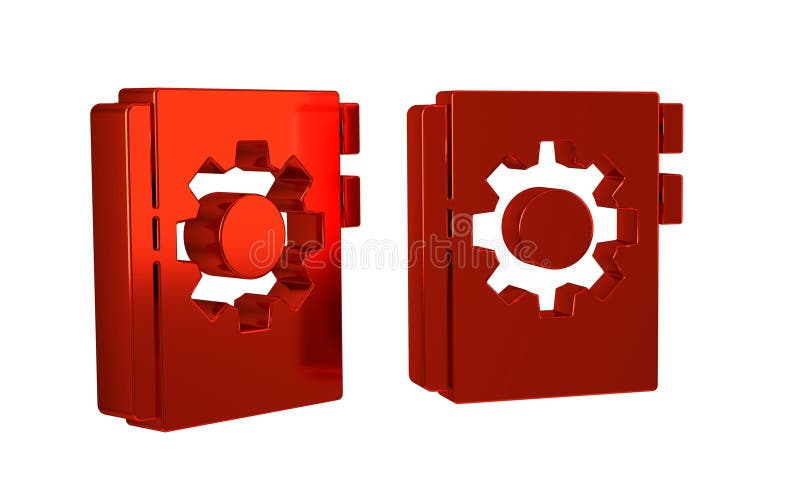 Red User Manual Icon Isolated on Transparent Background. User Guide ...