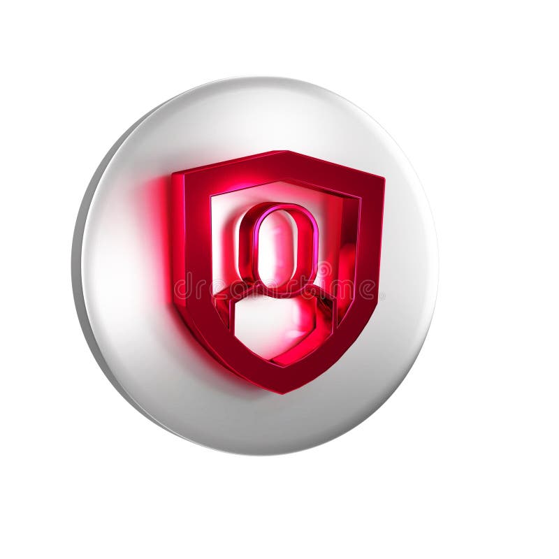 Red User Protection Icon Isolated on Transparent Background. Secure ...