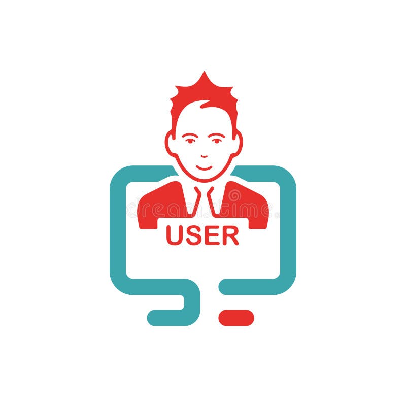 Red Admin Sign on Pc Laptop Vector Illustration. Stock Vector ...