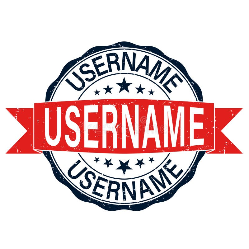 Red Username Rubber Web Stamp with Stars Stock Illustration ...