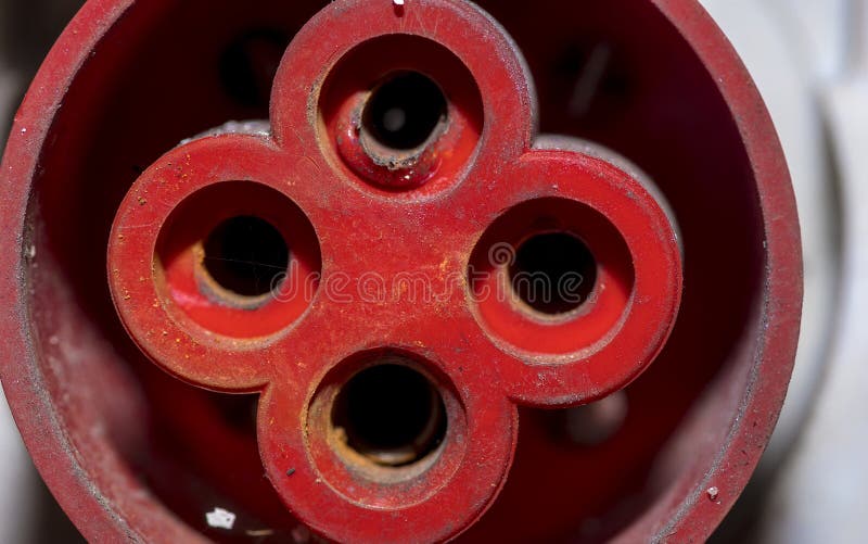 Red 400V Three-phase Power Socket . Stock Photo - Image of building ...