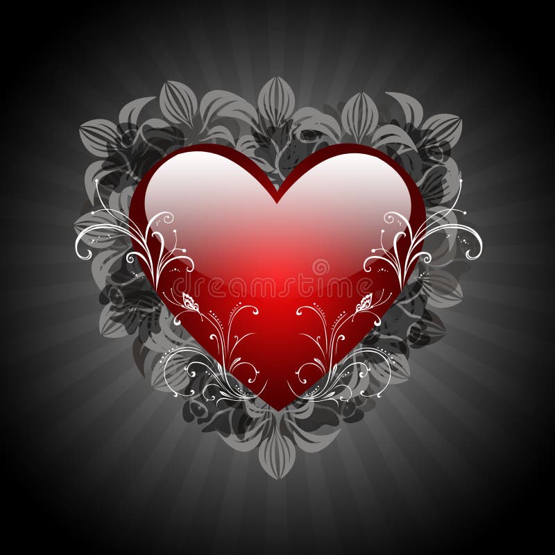 Red Valentine s Day Card stock illustration. Illustration of ornament ...