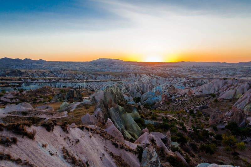 Red Valley or Sunset Point at Cappadocia, Anatolia, Turkey. Stock Photo ...