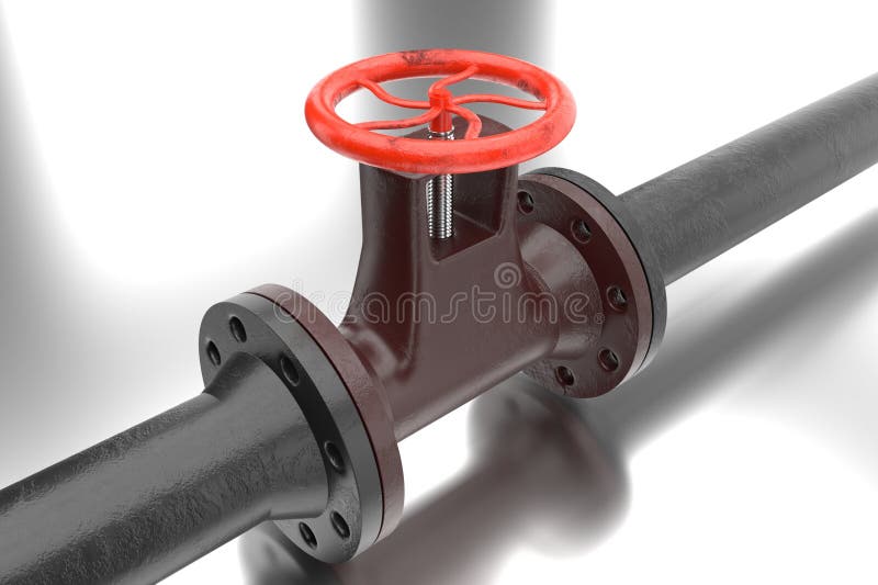 Red Valve on White Background. Stock Illustration - Illustration of ...