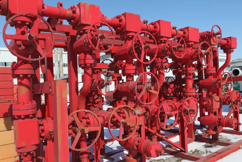 Red valves stock image. Image of control, crease, elevated - 24904969