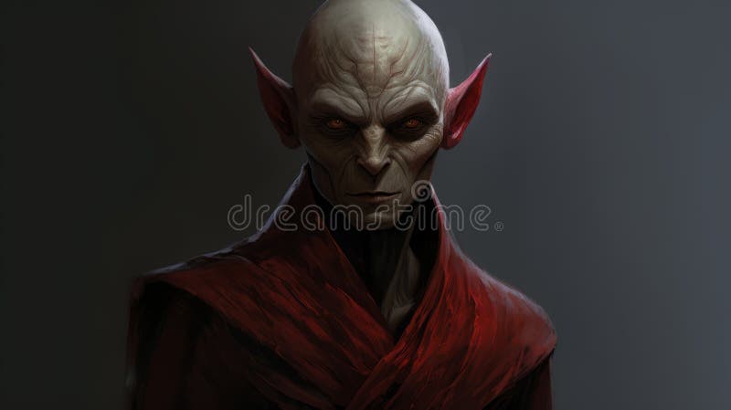 Red Vampire: a Subtle and Ominous Half-elf Concept Art Stock ...