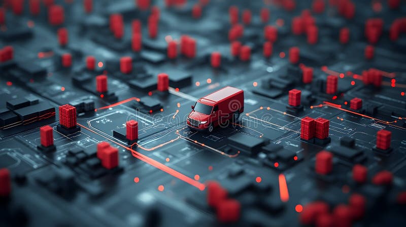 AI-Powered Logistics Network Stock Illustration - Illustration of ...