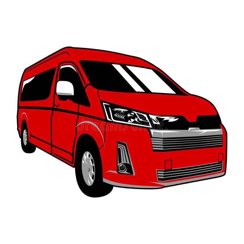 Red Van Front Side View Vector Art Graphics Stock Vector - Illustration ...