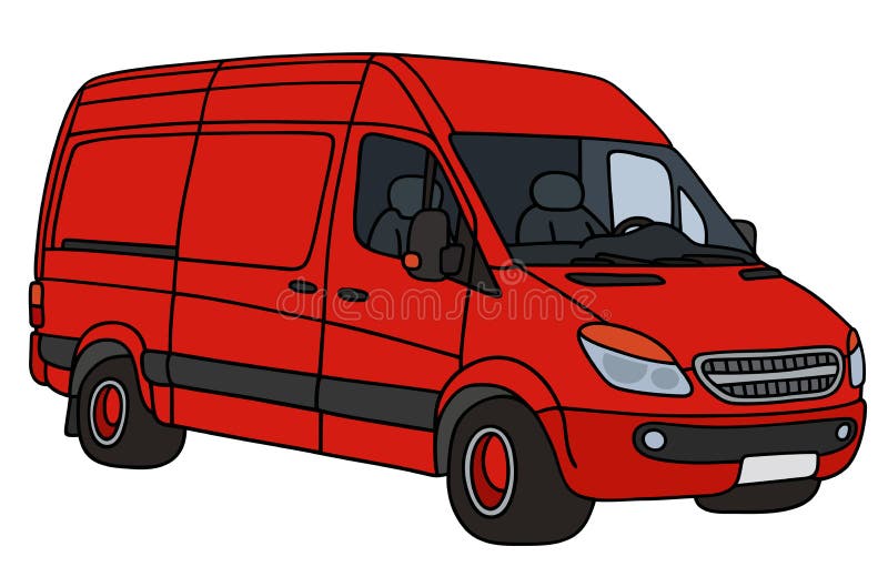 Red van stock vector. Illustration of cartoon, cargo - 84885496