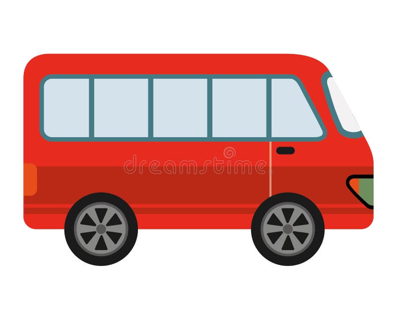 Red Van Isolated Icon Design Stock Illustration - Illustration of ...