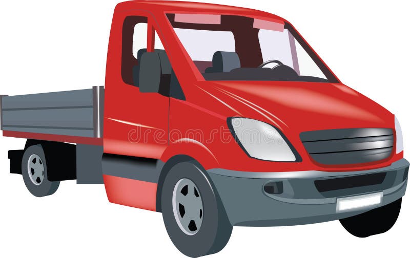 Red van open stock vector. Illustration of drive, moving - 64277737