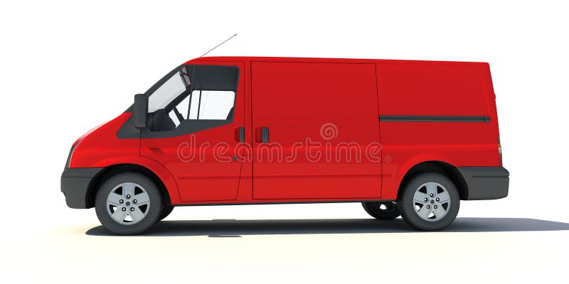 Red van ready for branding stock illustration. Illustration of space ...