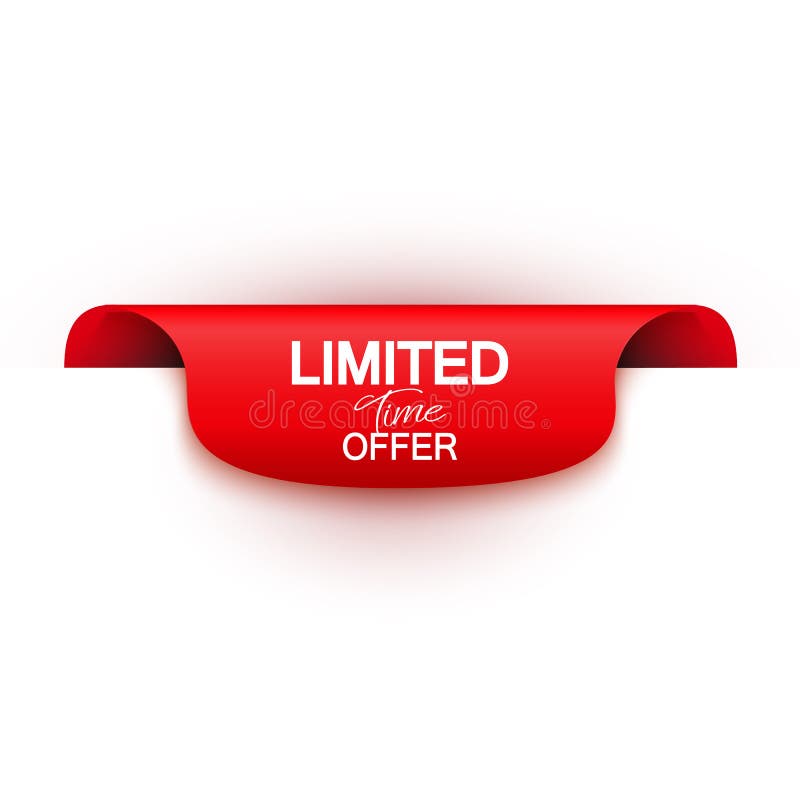Red Vector Banner Limited Time Offer Stock Vector - Illustration of ...