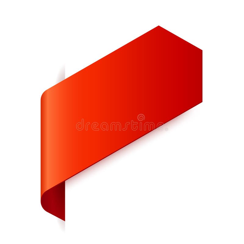 Red Left Tag, Ribbon with Shadow Stock Vector - Illustration of ...