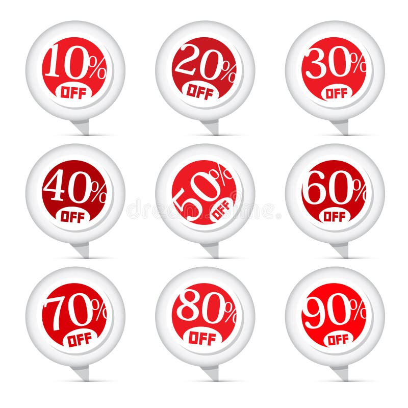 Business Discount Red Labels Set Stock Vector - Illustration of present ...