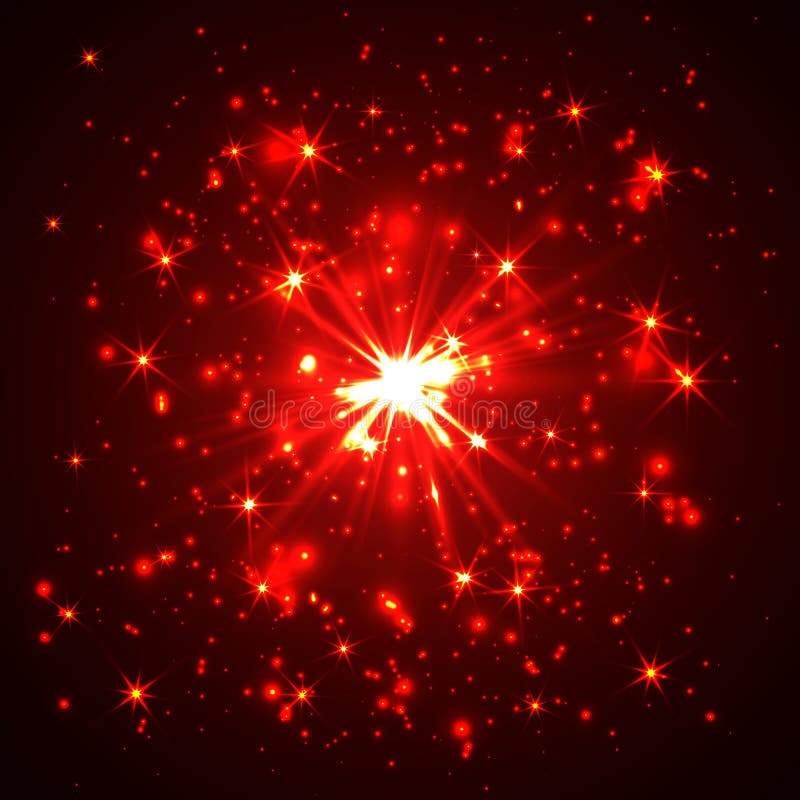 Red Vector Dust Explosion on Black Background Stock Vector ...