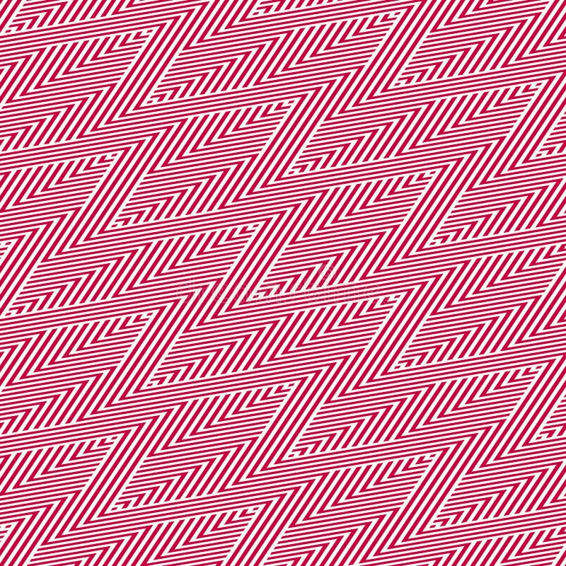 Red Vector Geometric Seamless Pattern with Zigzag Stripes, Thin ...
