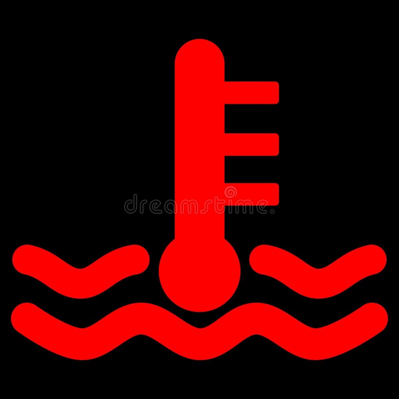 Red Vector Graphic on a Black Background of a Dashboard Warning Light ...