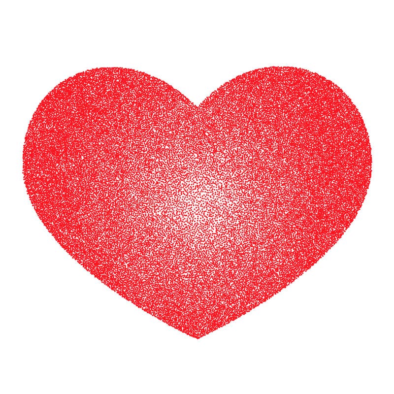 Red Vector Heart Made of Many Small Circles. Graphite Texture Stock ...