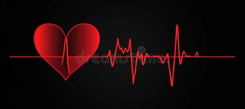 Red Vector Heartbeat a Minimalist Design Depicting a Heartbeat on a ...