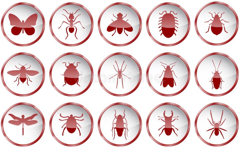 Red vector icons stock vector. Illustration of animal - 100192977