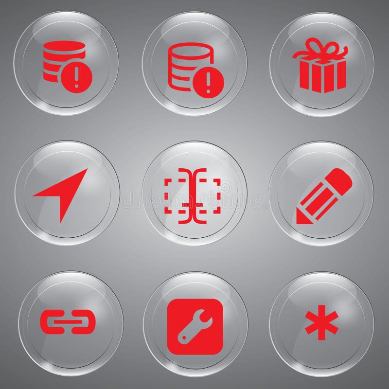 Red Vector Icons Set stock vector. Illustration of sets - 33564366