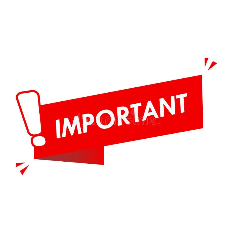 Red Illustration Banner Important Stock Illustration - Illustration of ...