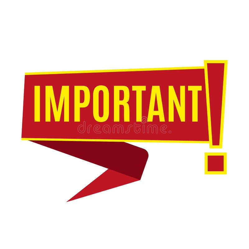 Red Vector Illustration Banner Important with Exclamation Mark Stock ...