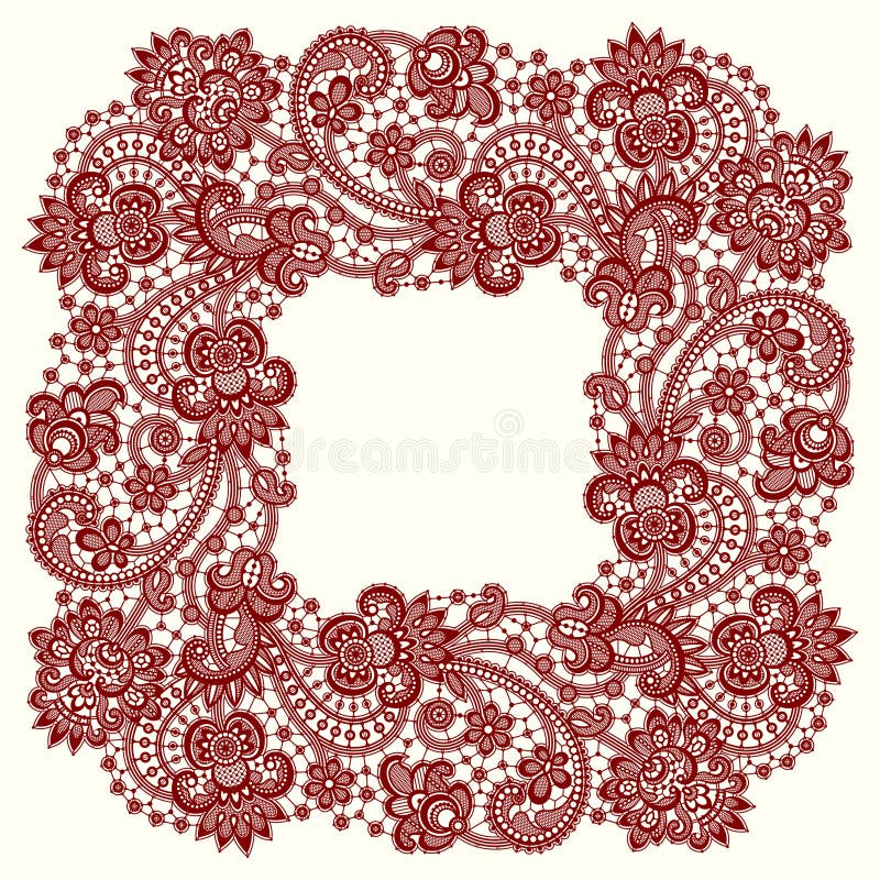 Red Vector Lace. stock vector. Illustration of colored - 69217674
