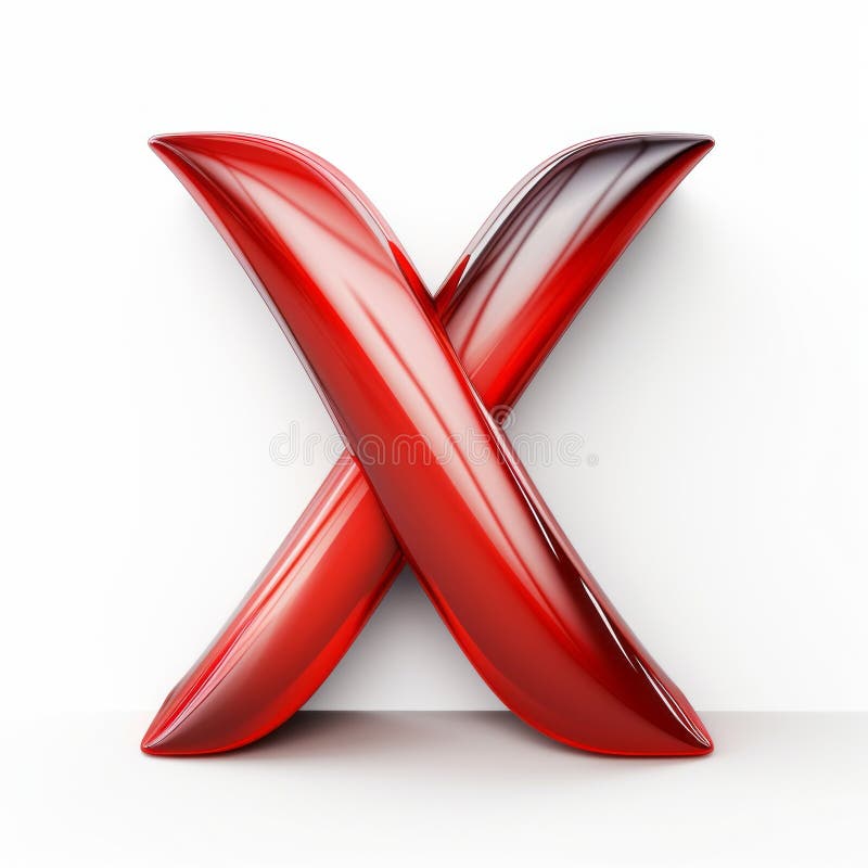 Red Vector Letter X on White Background Stock Illustration ...