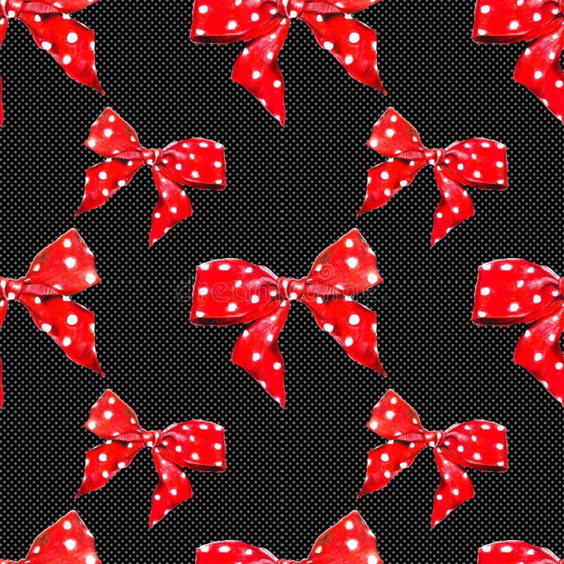 Red Vector Pattern Bow with Polka Dot. Vector. Stock Vector ...