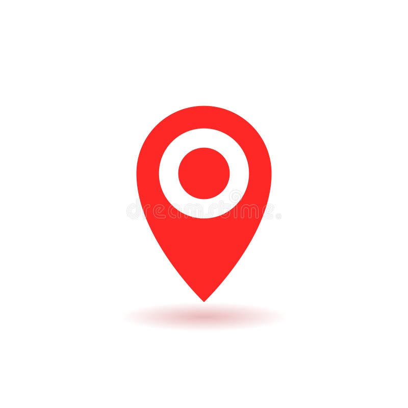 Red Vector Pointer Pin Location Gps Icon. Geometric Map Place Marker ...