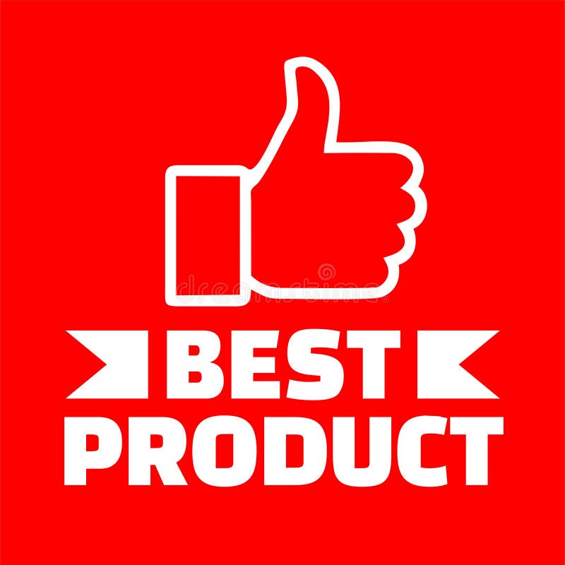 Red Best with Thumb Up Recommended Design Tag Stock Vector ...