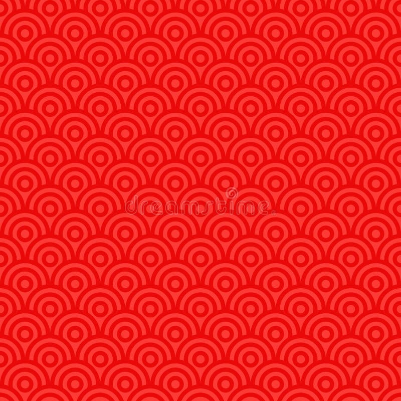 Red Vector Seamless Pattern with Rounded Linear Shapes Stock ...