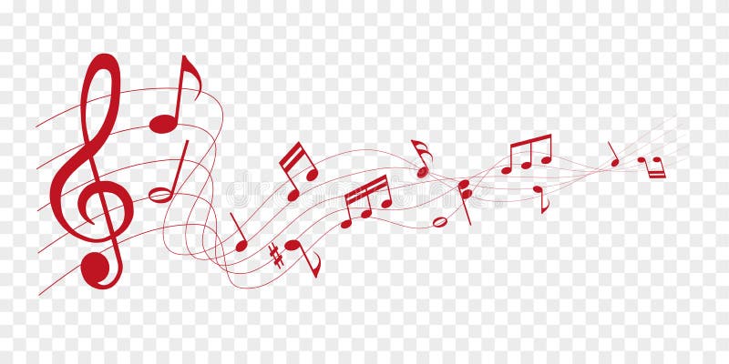 Red Music Note Transparent Background