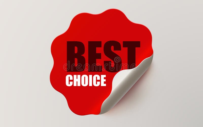 Red Vector Sticker and Text Best Choice. Isolated Graphic Element Stock ...