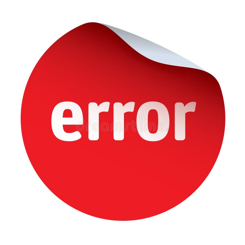 Red Vector Sticker Text Error Stock Vector - Illustration of promotion ...