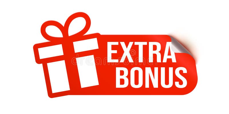 Red Vector Sticker and Text Extra Bonus. Isolated Graphic Element Stock ...