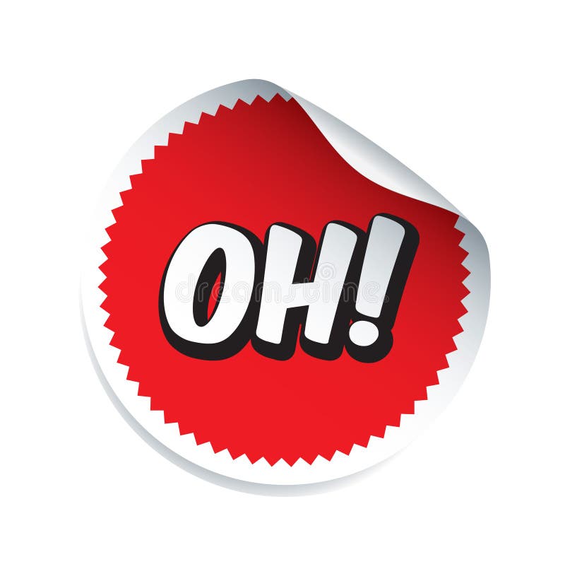 Red Vector Sticker and Text WOW Stock Illustration - Illustration of ...