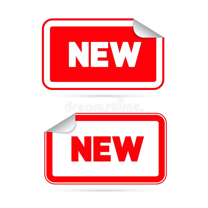Red Vector Stickers - Labels with New Title Stock Vector - Illustration ...