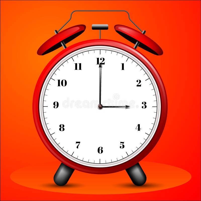 Red table clock design stock vector. Illustration of back - 215258527